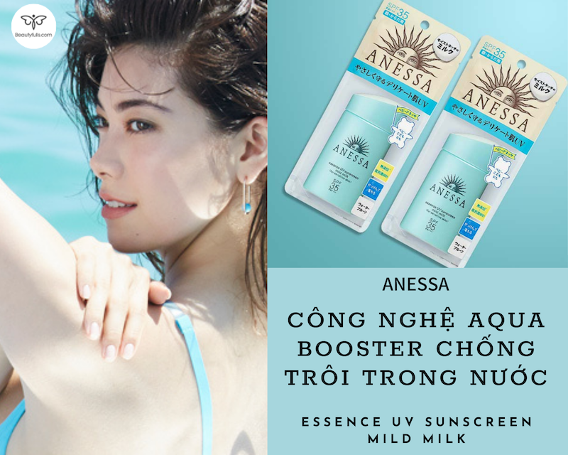 Kem Chống Nắng Anessa Màu Xanh Essence UV Mild Milk 60ml
